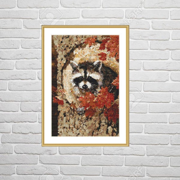 Raccoon Cross Stitch - Etsy