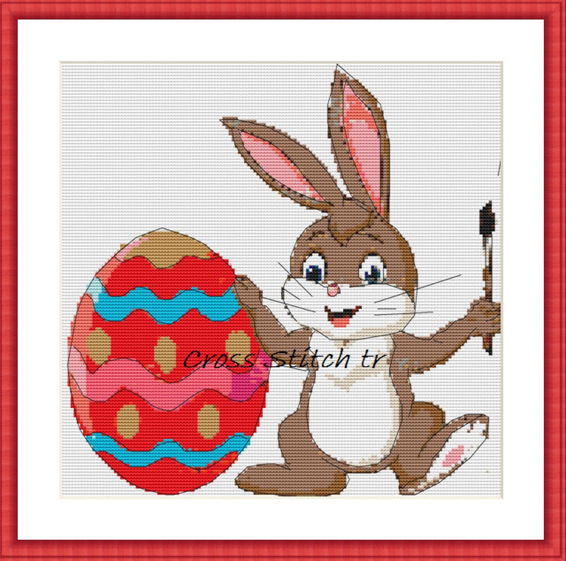 Easter Bunny Counted Cross Stitch Pattern Easter Eggs and - Etsy