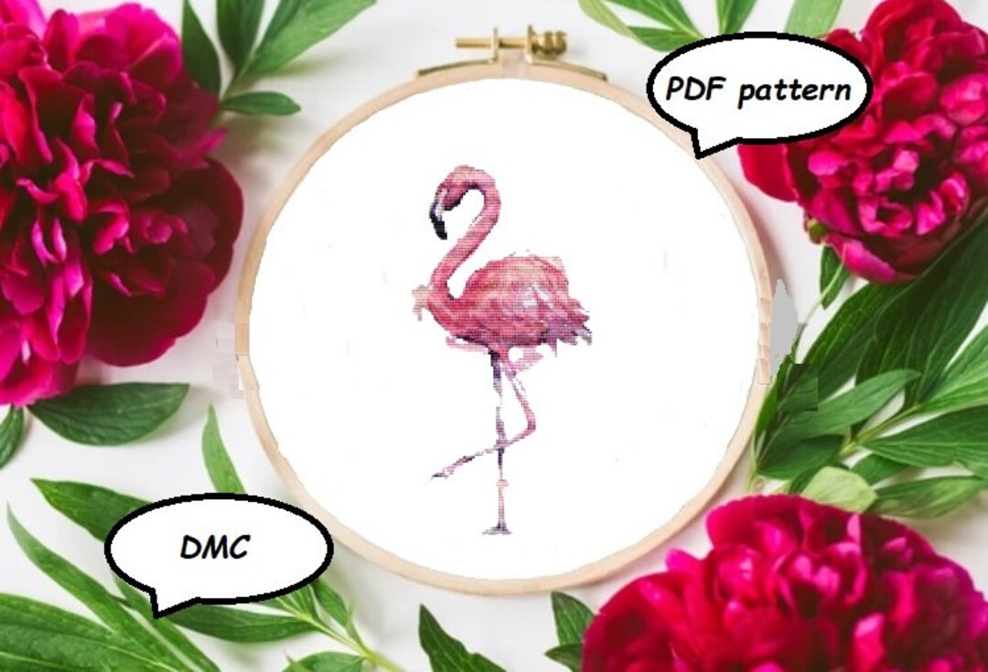 Pink Flamingo Counted Cross Stitch Pattern Pdf Birds Digital Cross ...