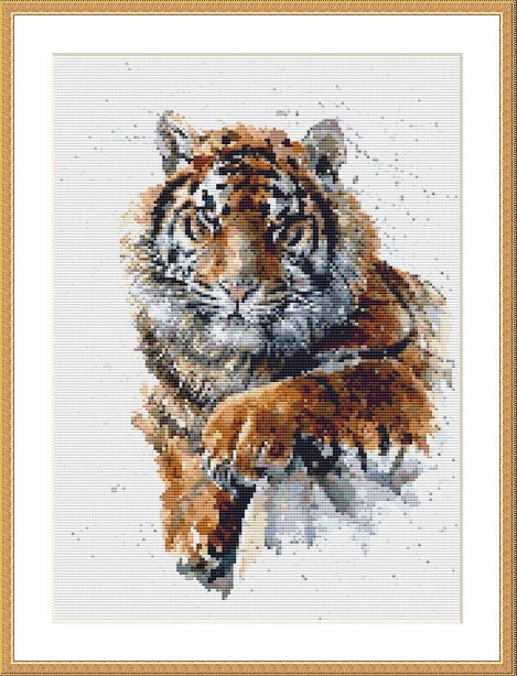 Tiger Animal PDF Counted Cross Stitch Pattern Fantasy Animals - Etsy