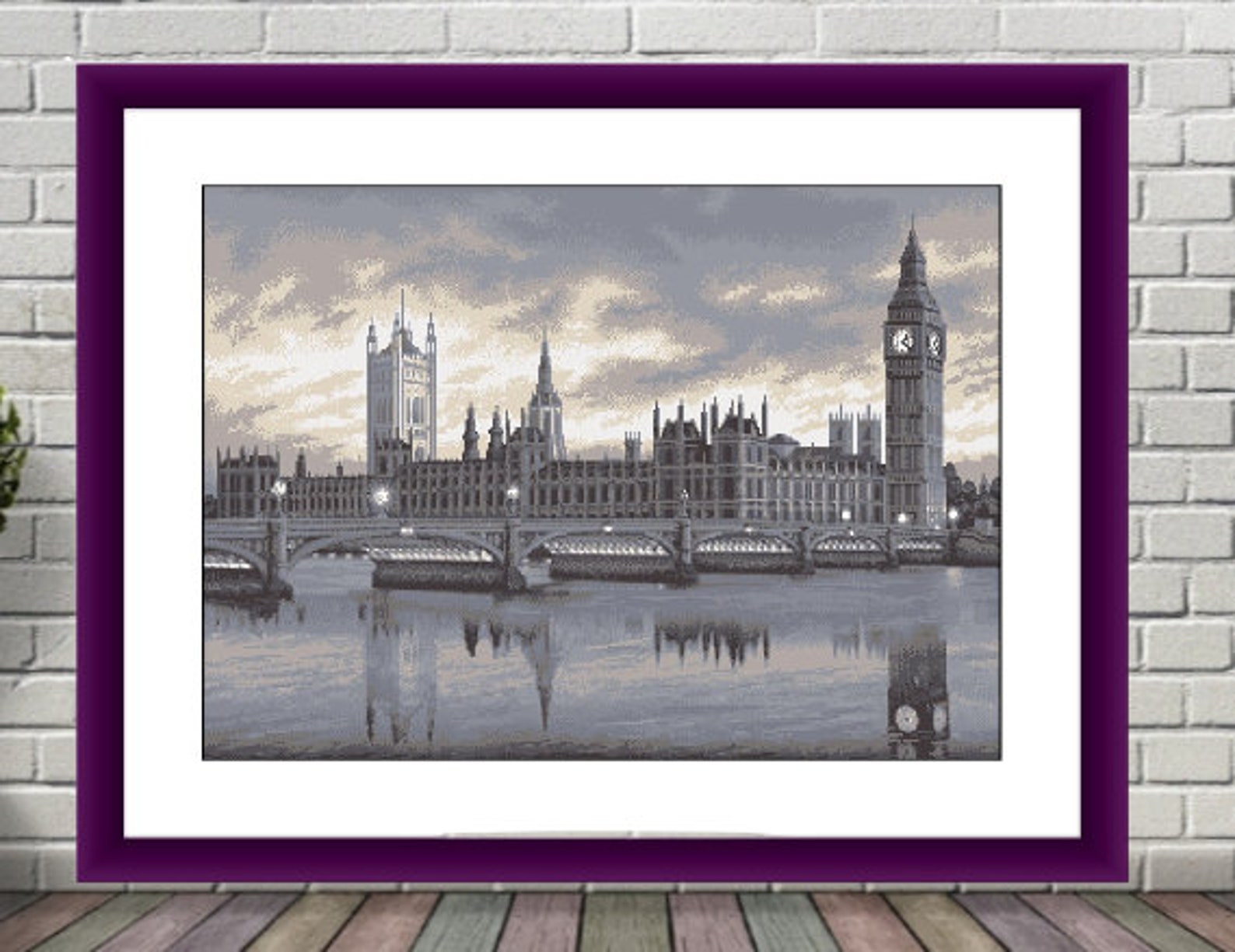 London City PDF Counted Cross Stitch Pattern London Bridge - Etsy