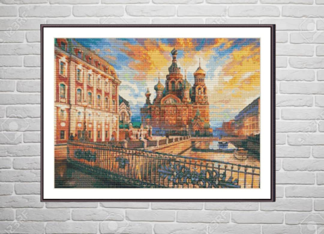 Night City Counted Cross Stitch Pattern London Cityscape Digital Cross ...