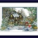 Winter Cottage Counted Cross Stitch Pattern Winter Landscape Digital ...