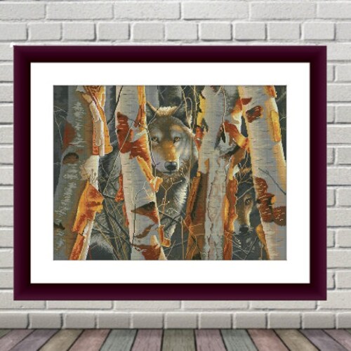 Wolf PDF Counted Cross Stitch Pattern Wolves Family Animals - Etsy