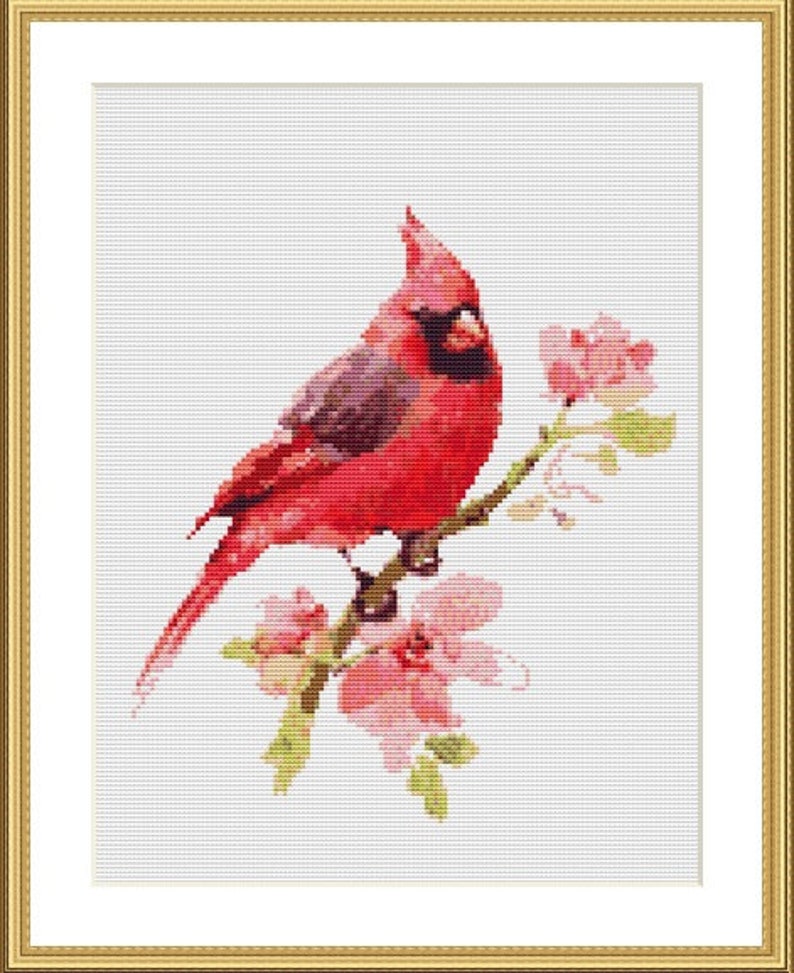 Winter Red Cardinal Birds PDF Counted Cross Stitch Pattern - Etsy
