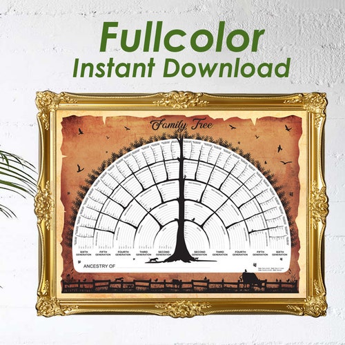 10 Generation Blank Tree Chart | Etsy