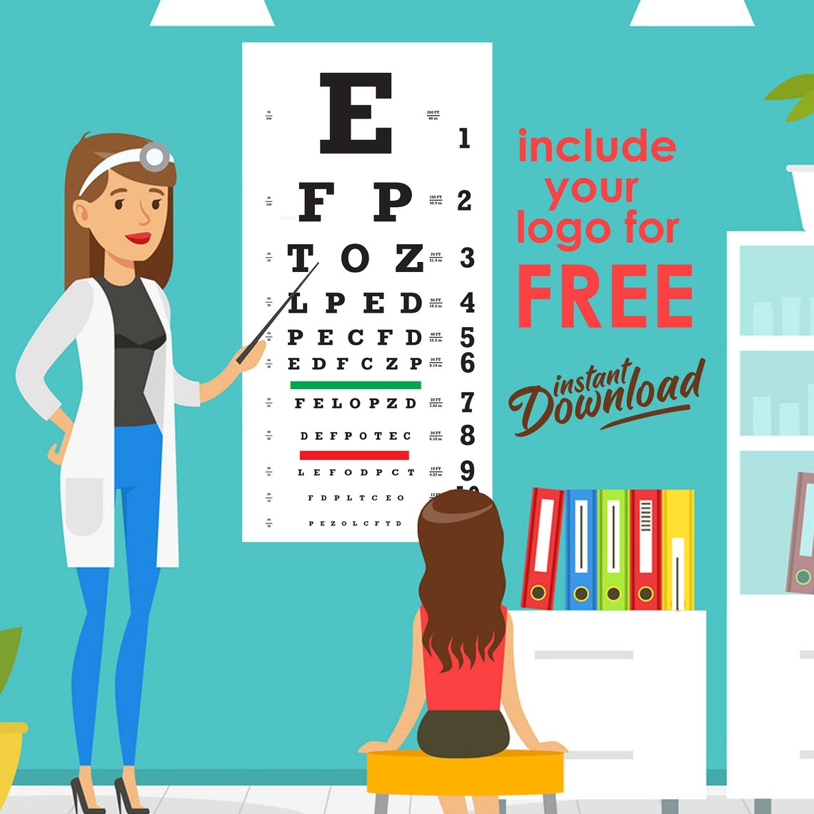 Eye Chart, Wall Eye Chart, Eye Chart Poster, Snellen Eye Charts for Eye ...