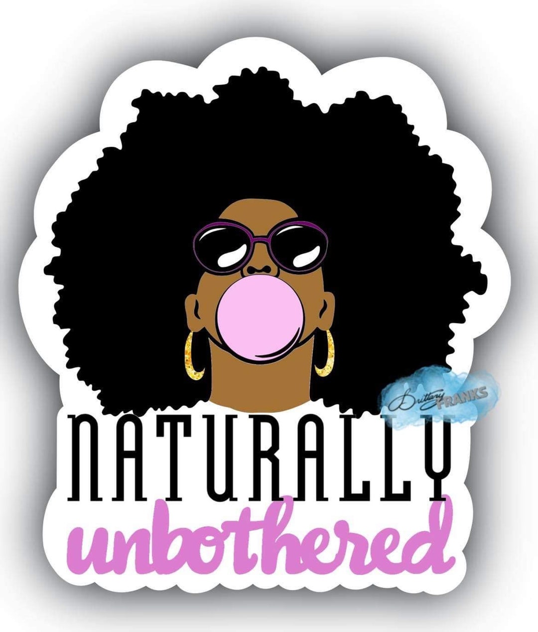 Naturally Unbothered Waterproof Sticker-black Girl Magic - Etsy
