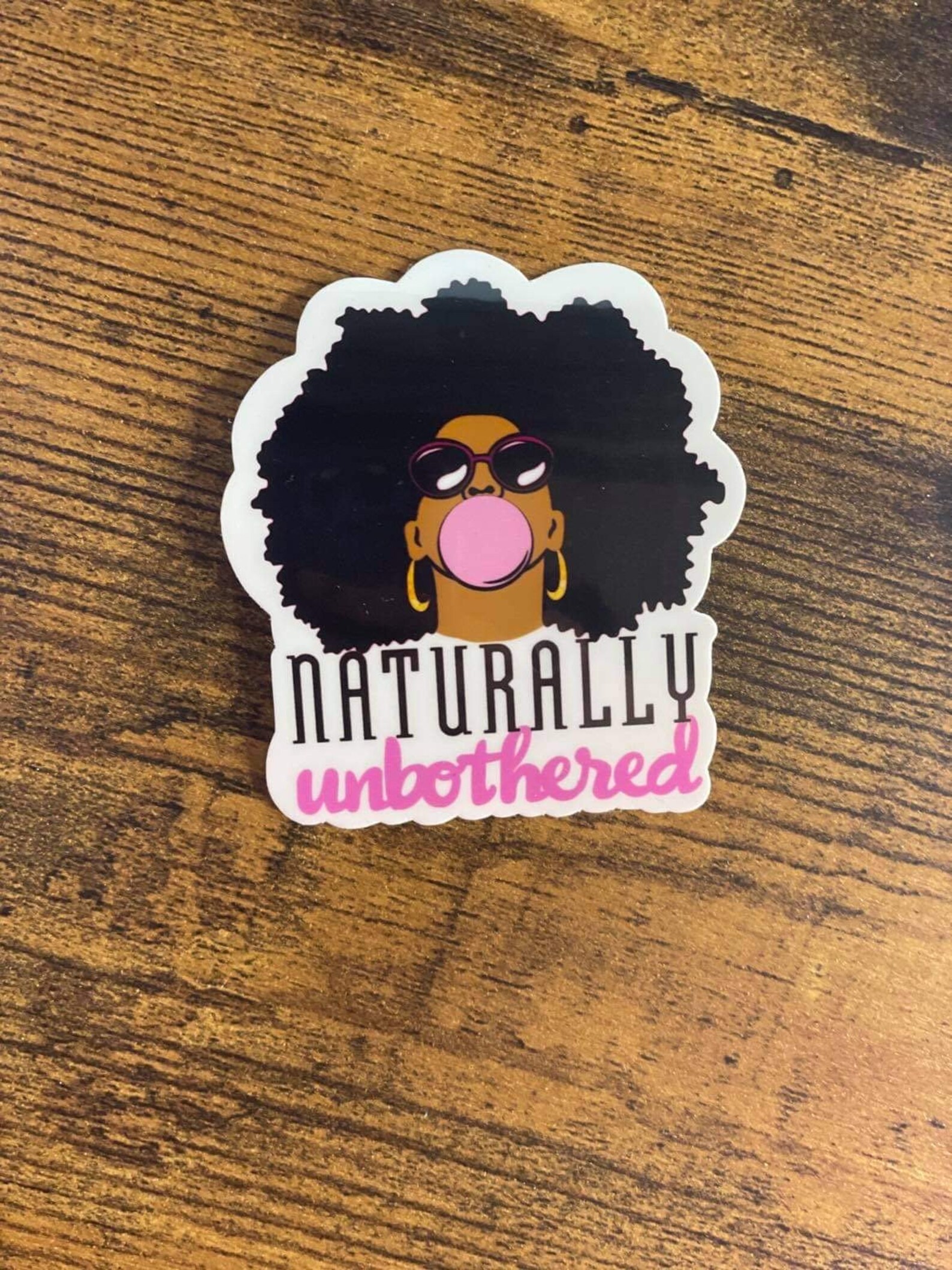 Naturally Unbothered Waterproof Sticker-black Girl Magic - Etsy