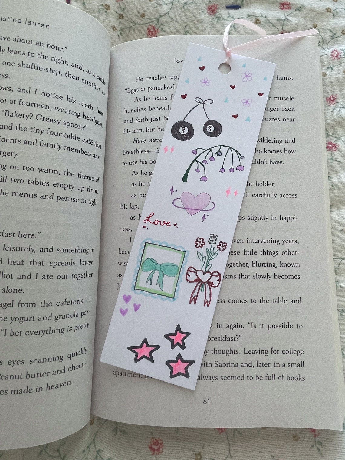 Coquette Girl Bookmark, Aesthetic Bookmarks, Handmade Bookmarks, Pink ...