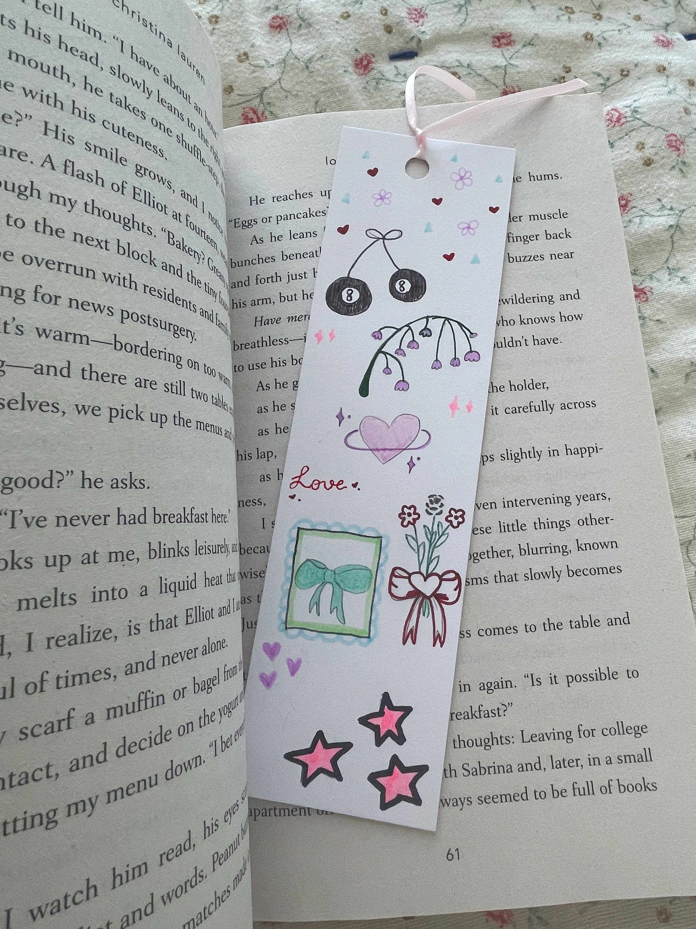 Coquette Girl Bookmark, Aesthetic Bookmarks, Handmade Bookmarks, Pink ...