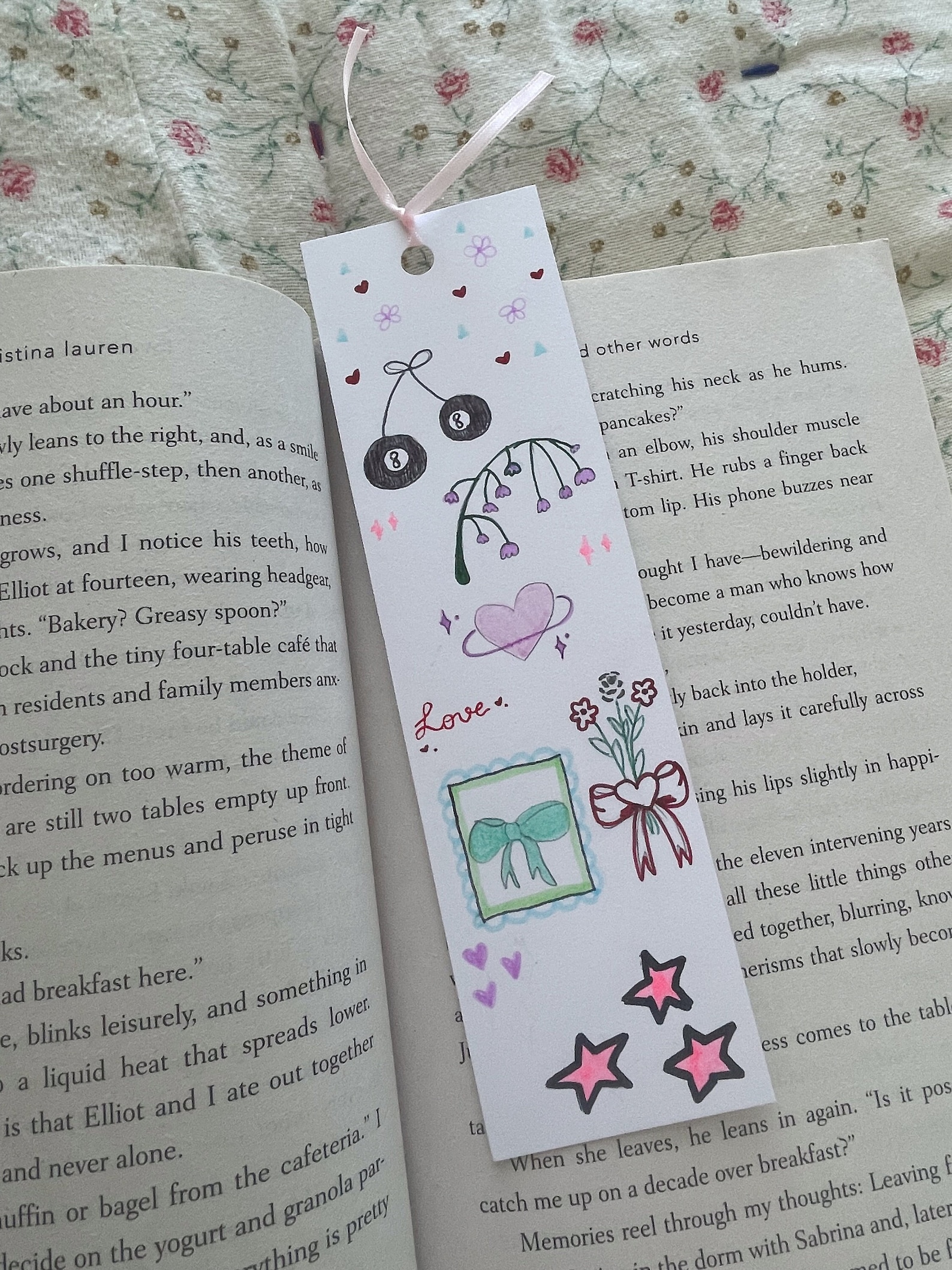 Coquette Girl Bookmark, Aesthetic Bookmarks, Handmade Bookmarks, Pink ...