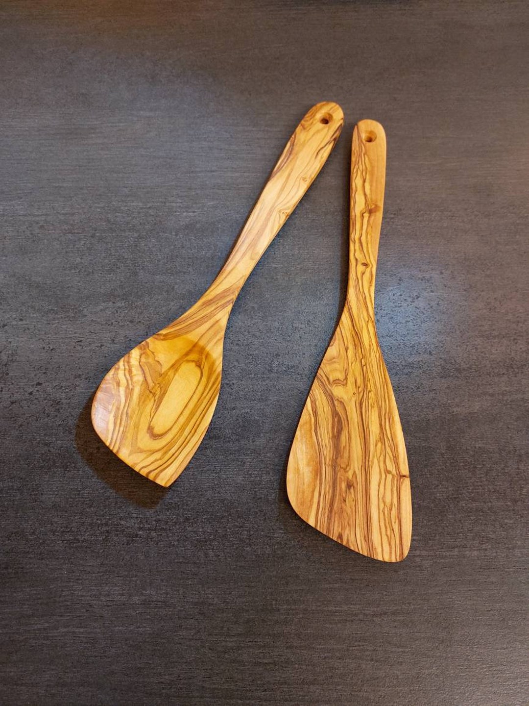 Left-handed Pan Turner Wooden Wooden Cooking Spoon 30 Cm, 2 Pcs. Set ...