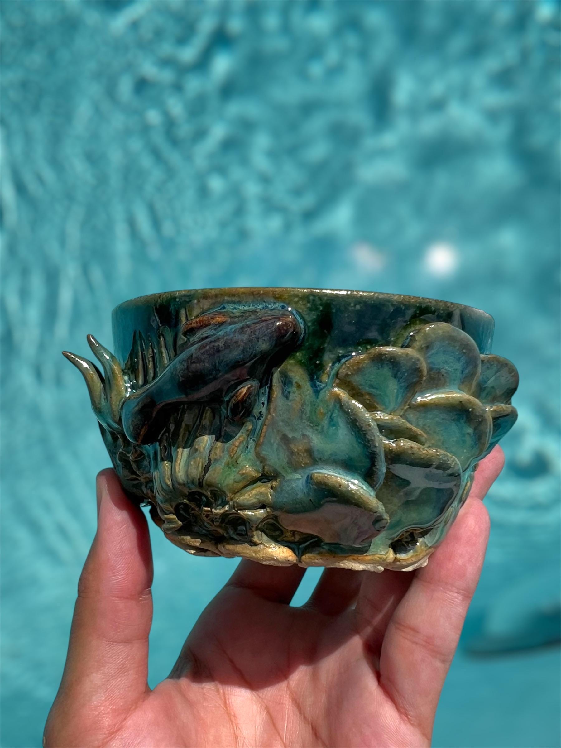 Manatee Coral Mug | Sea Life Sculptural Ocean Inspired Ceramic Art Cup ...