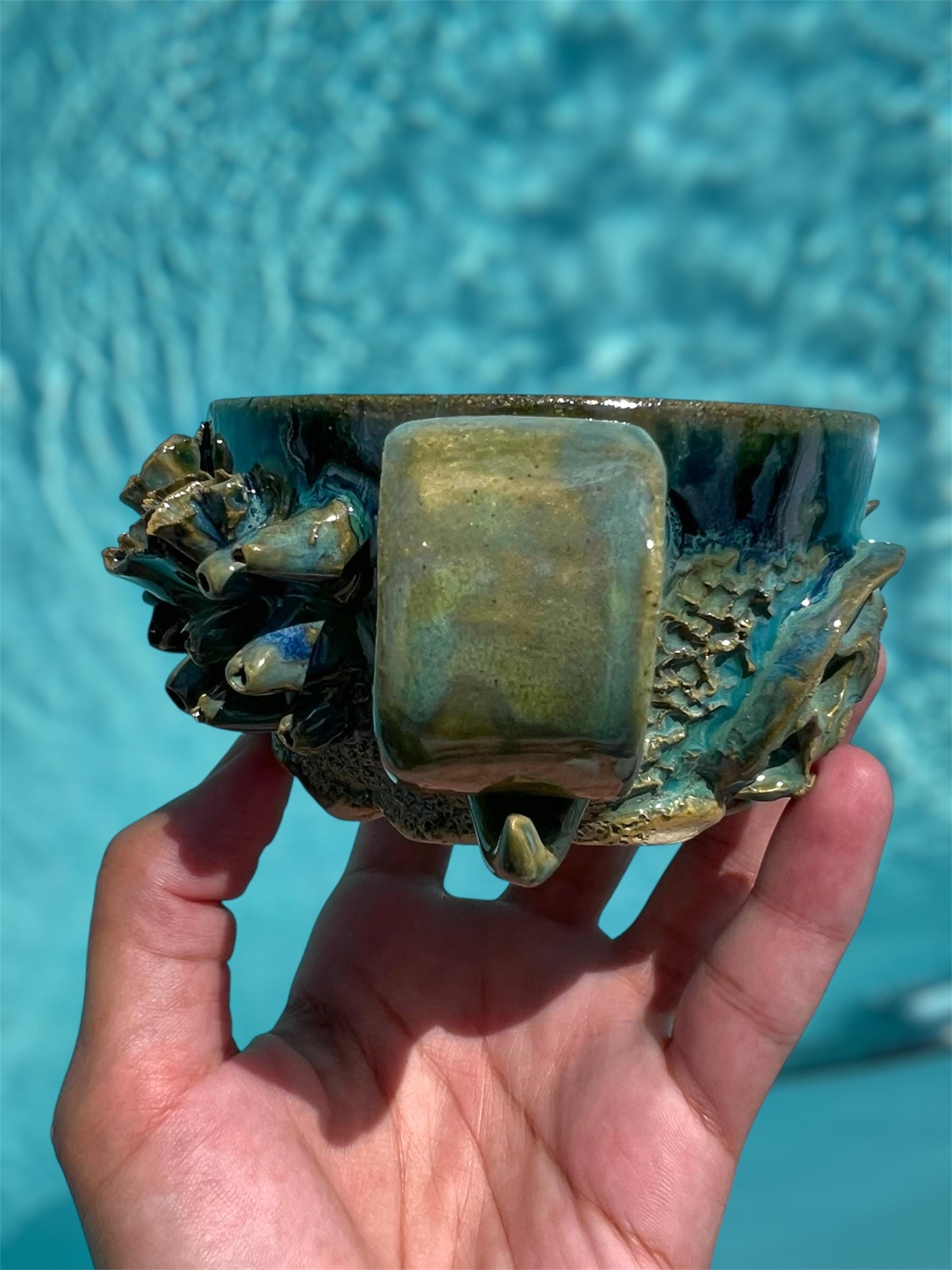 Manatee Coral Mug | Sea Life Sculptural Ocean Inspired Ceramic Art Cup ...