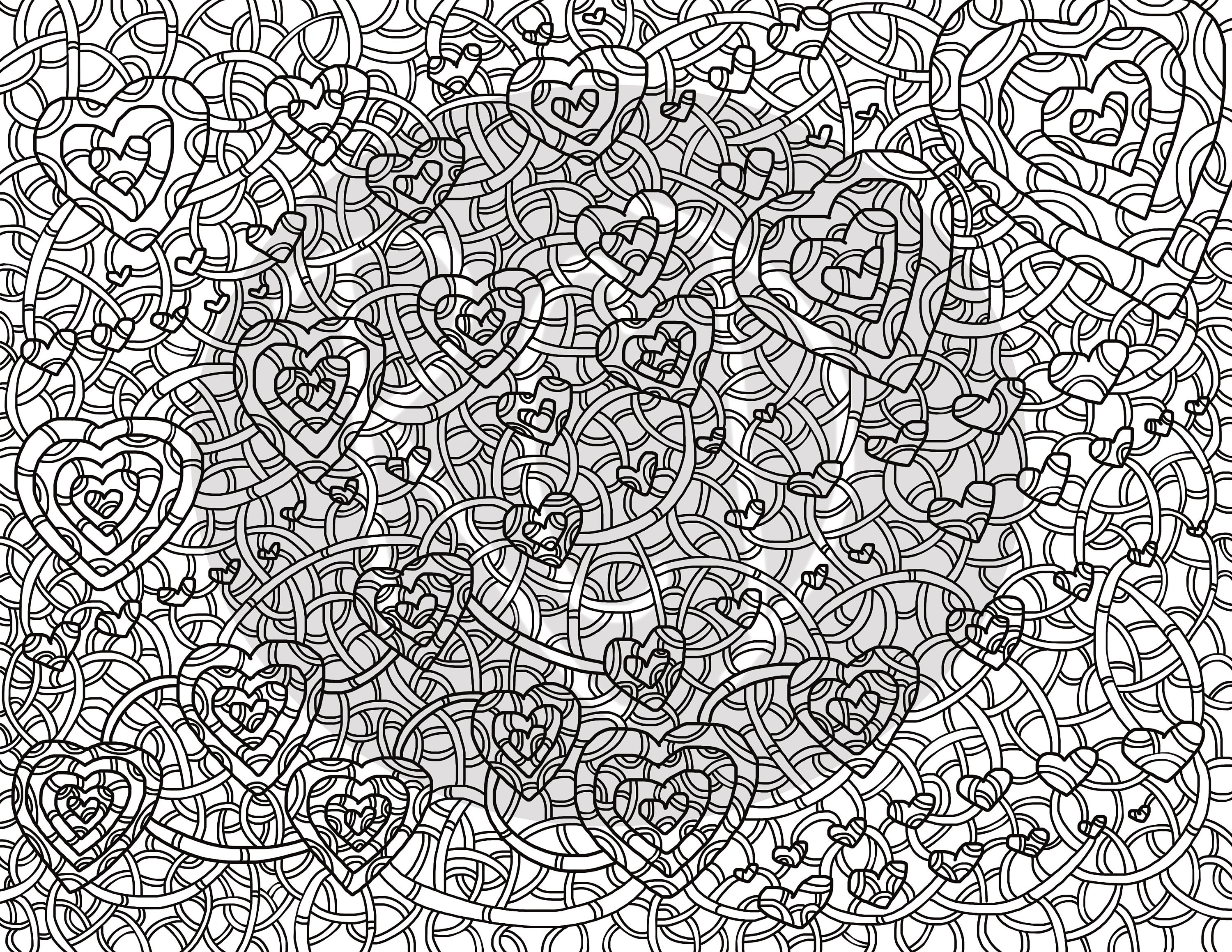 Intertwined Hearts Coloring Page - Etsy