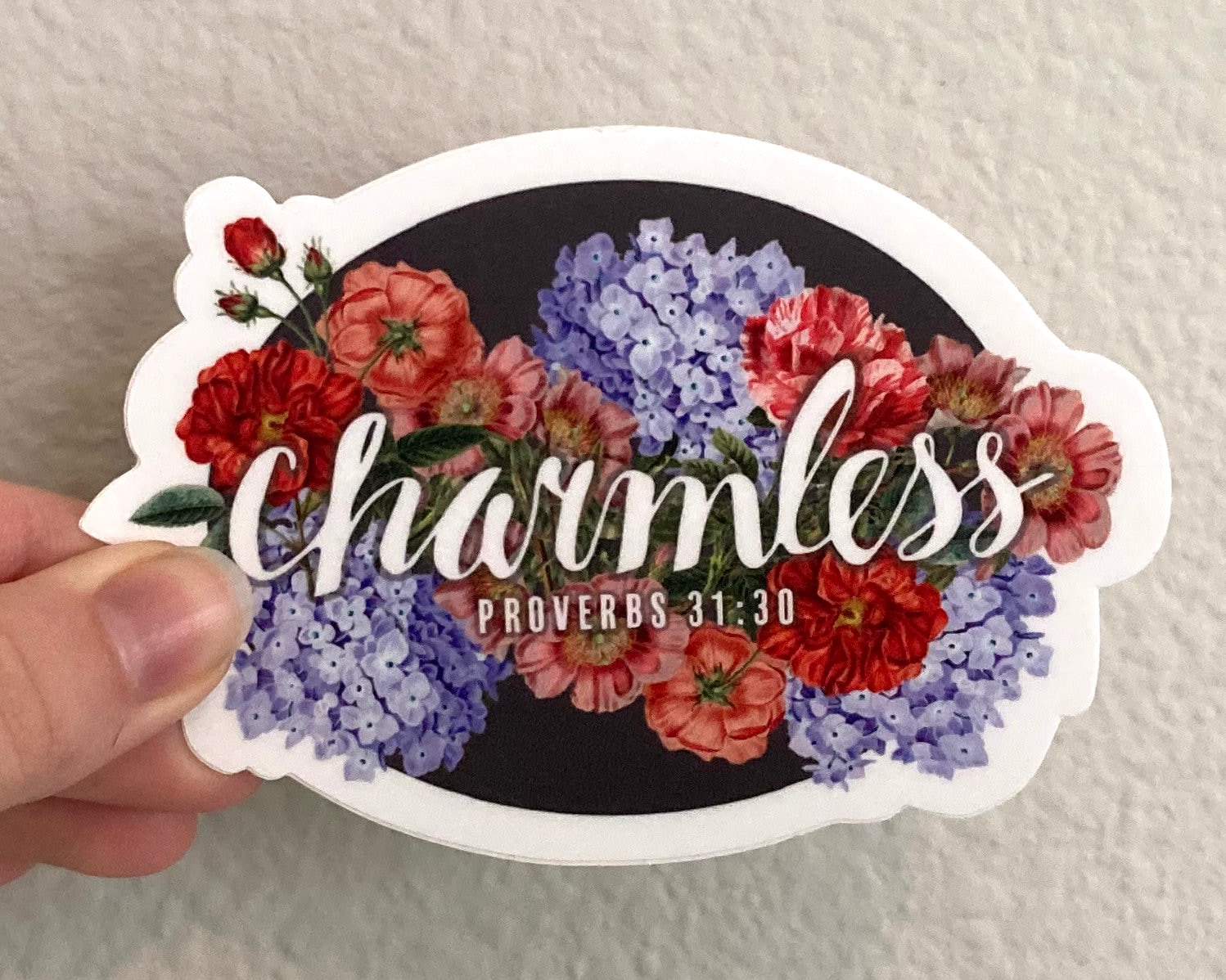 Proverbs 31 Sticker, Bible Verse Sticker, Flower Sticker, Floral ...