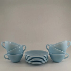 Arcopal Duralex Blue Opaline Service With Original Box - Vintage Design ...