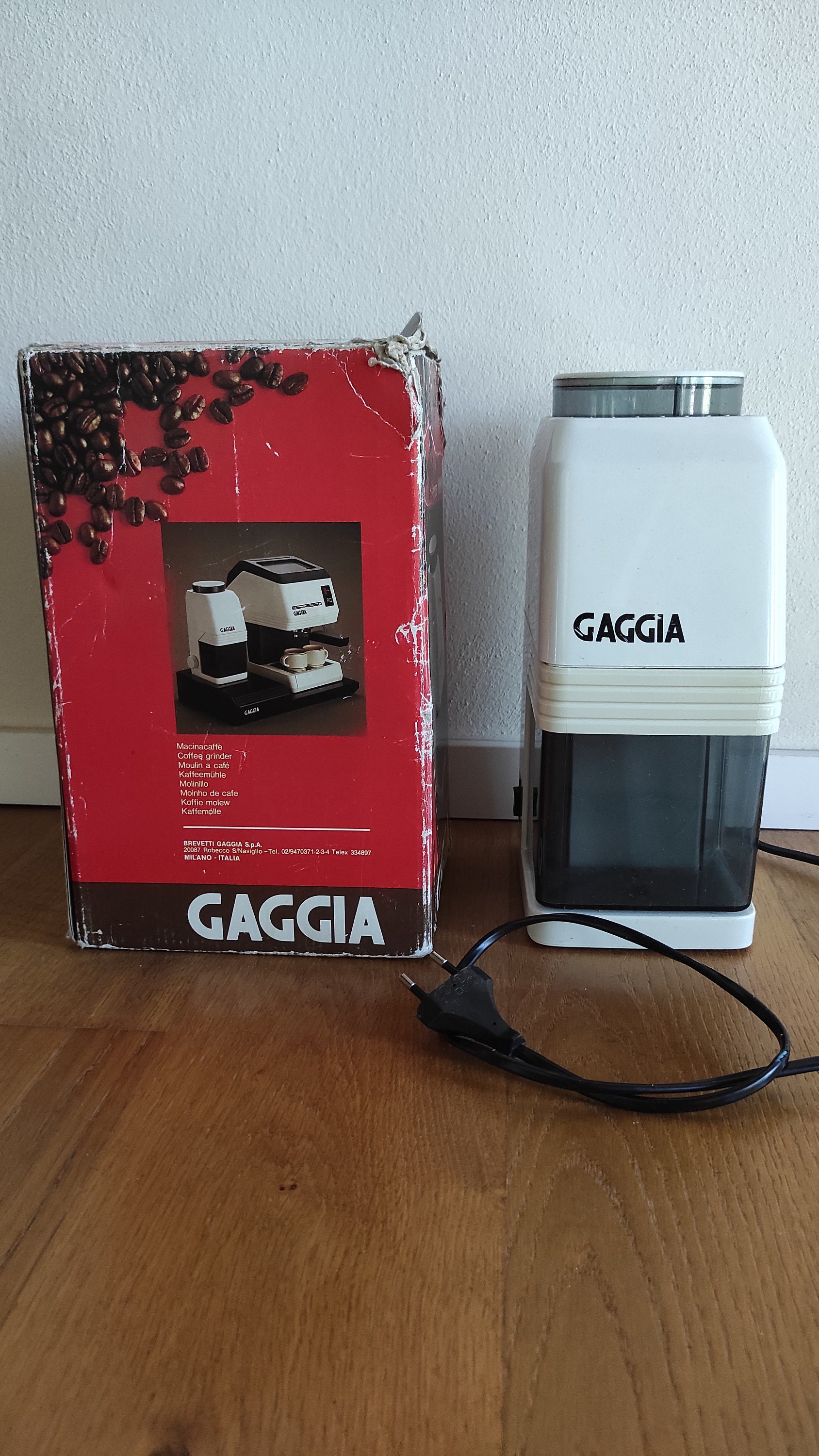 GAGGIA Coffee Grinder Vintage Design 1980 Type MM Retro Home Kitchen ...