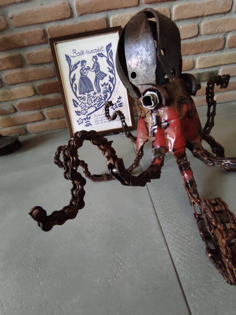 Octopus Sculpture by F-lor Da Fer - Recycled Iron Contemporary Artwork ...