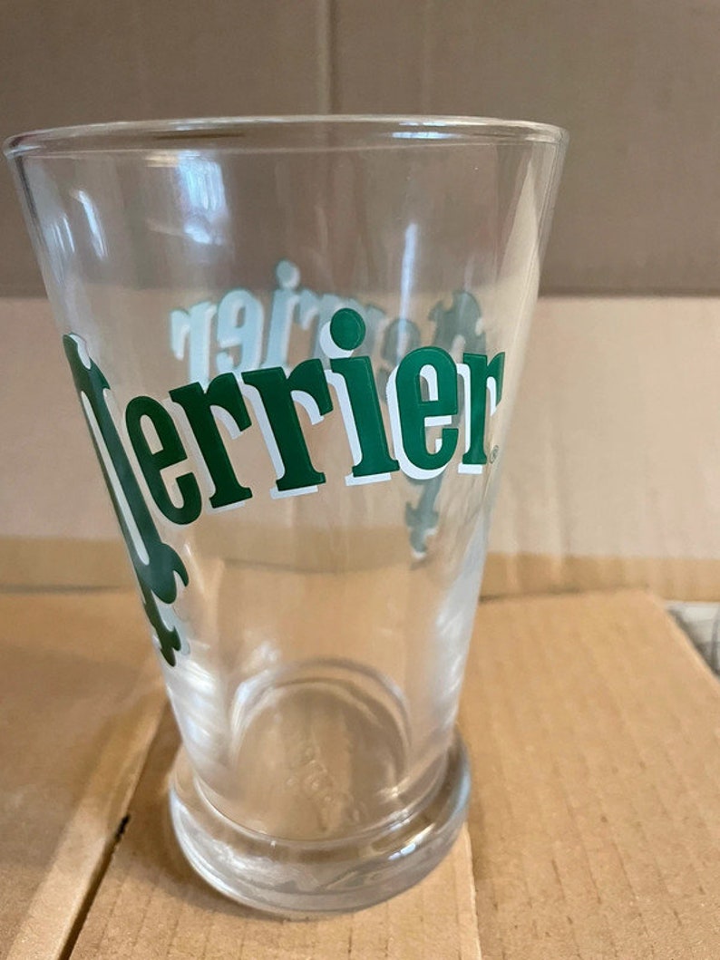 Set of 6 Vintage Perrier Water Glasses - Aperitif Tumbler Made in ...