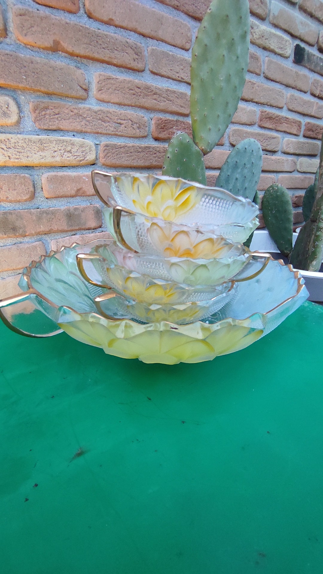 FERRETTI Set of Bowl and 6 Cups for Fruit or Dessert - Vintage Design ...