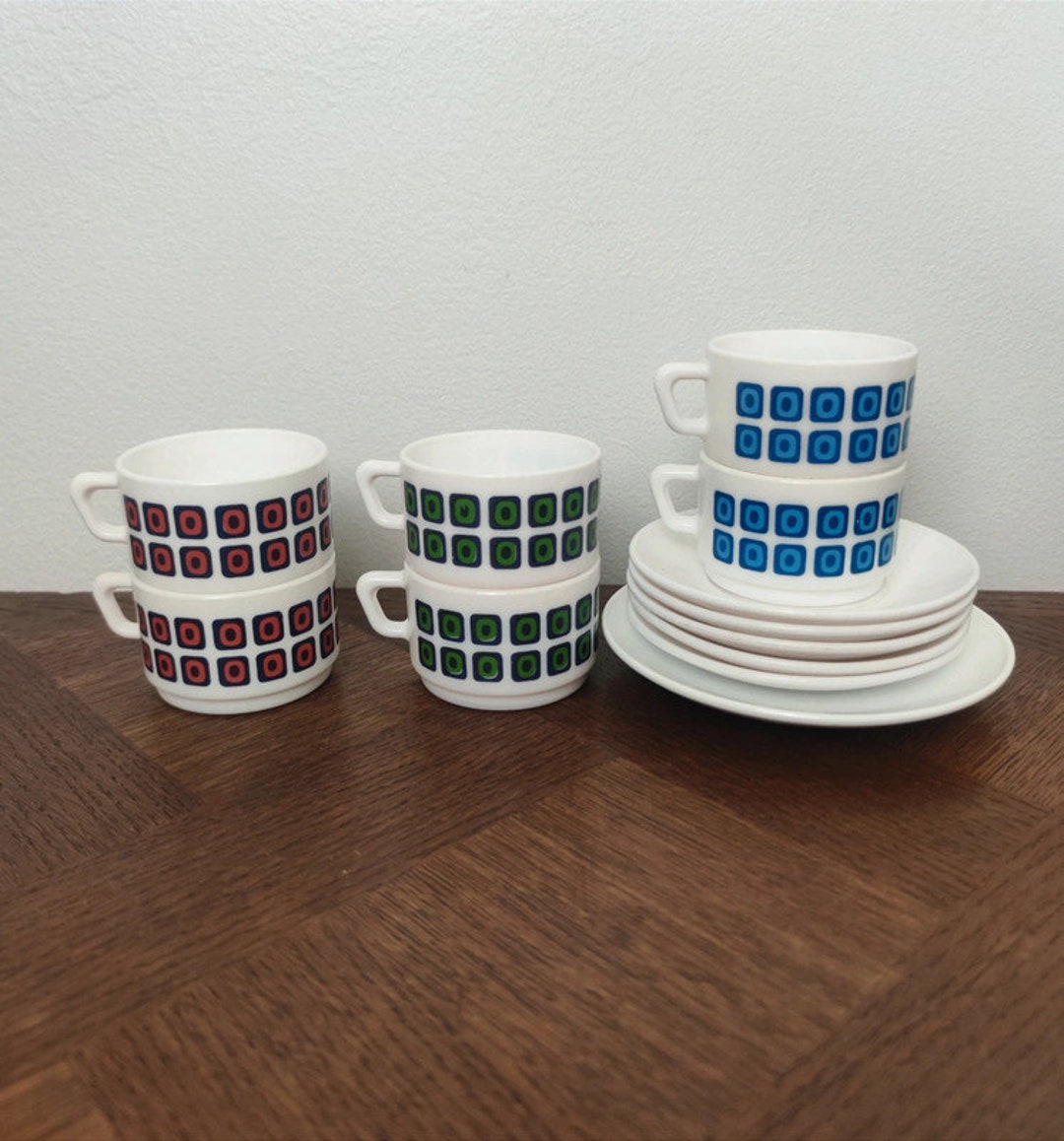 Arcopal Mugs Square Collection - Vintage Design From the 1980s Made in ...