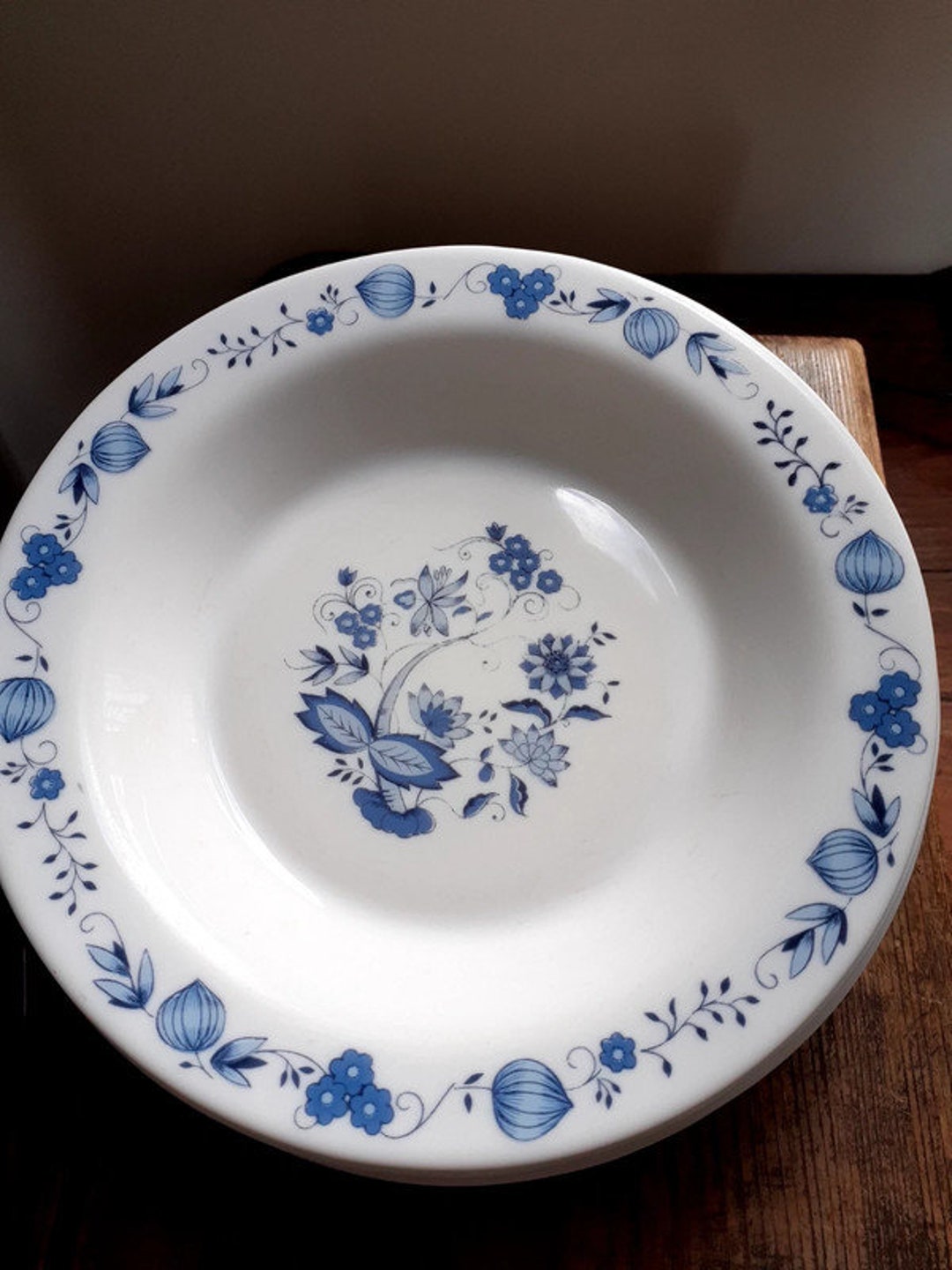 ARCOPAL France 6 Soup Plates Vintage Blue Onion Collection 1980s ...