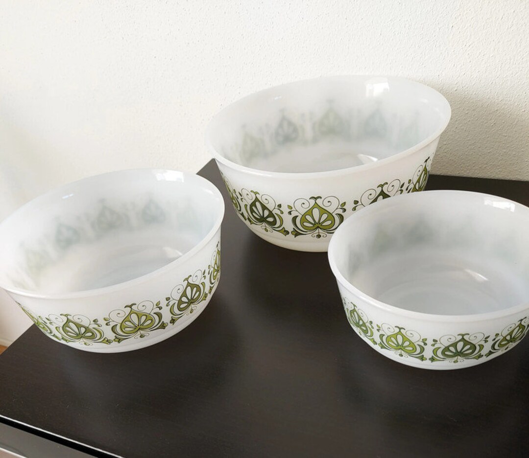 Vintage SCHOTT MAINZ JENA Glass 3 Salad Bowls Bowls - Modern Germany ...
