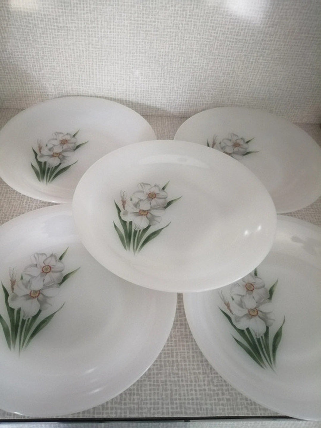 ARCOPAL 5 Soup Plates Narciso Collection - Vintage Design Made in ...