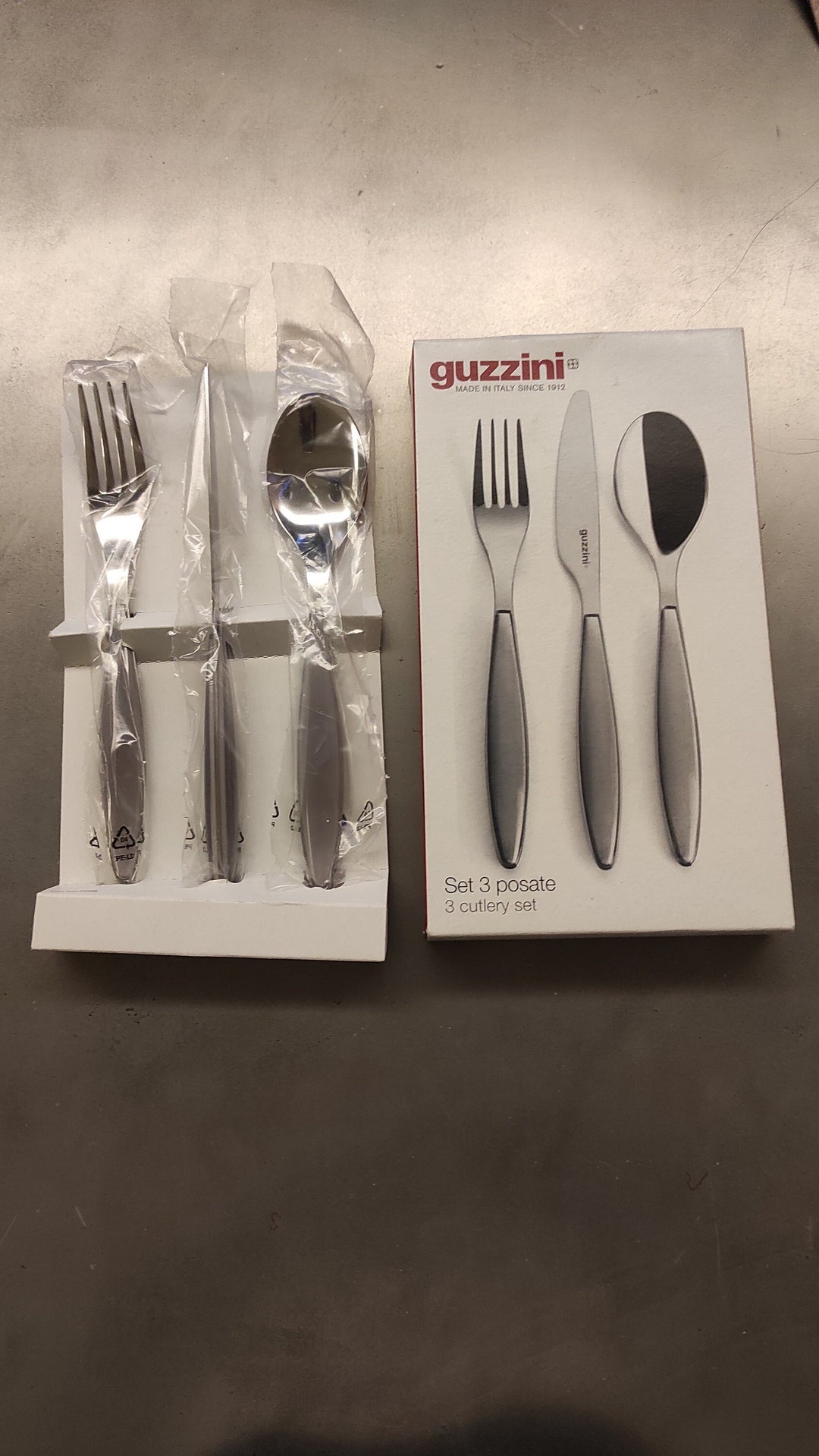 Fratelli GUZZINI Set of 3 Steel Cutlery - Design by Robin Levien ...