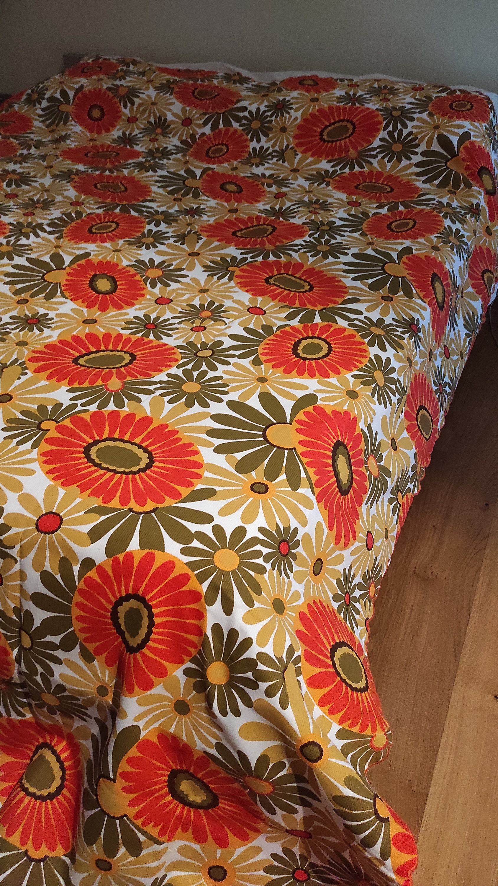 Couvre-lit double en coton à motif fleuri Vintage Design 1970 - Etsy France