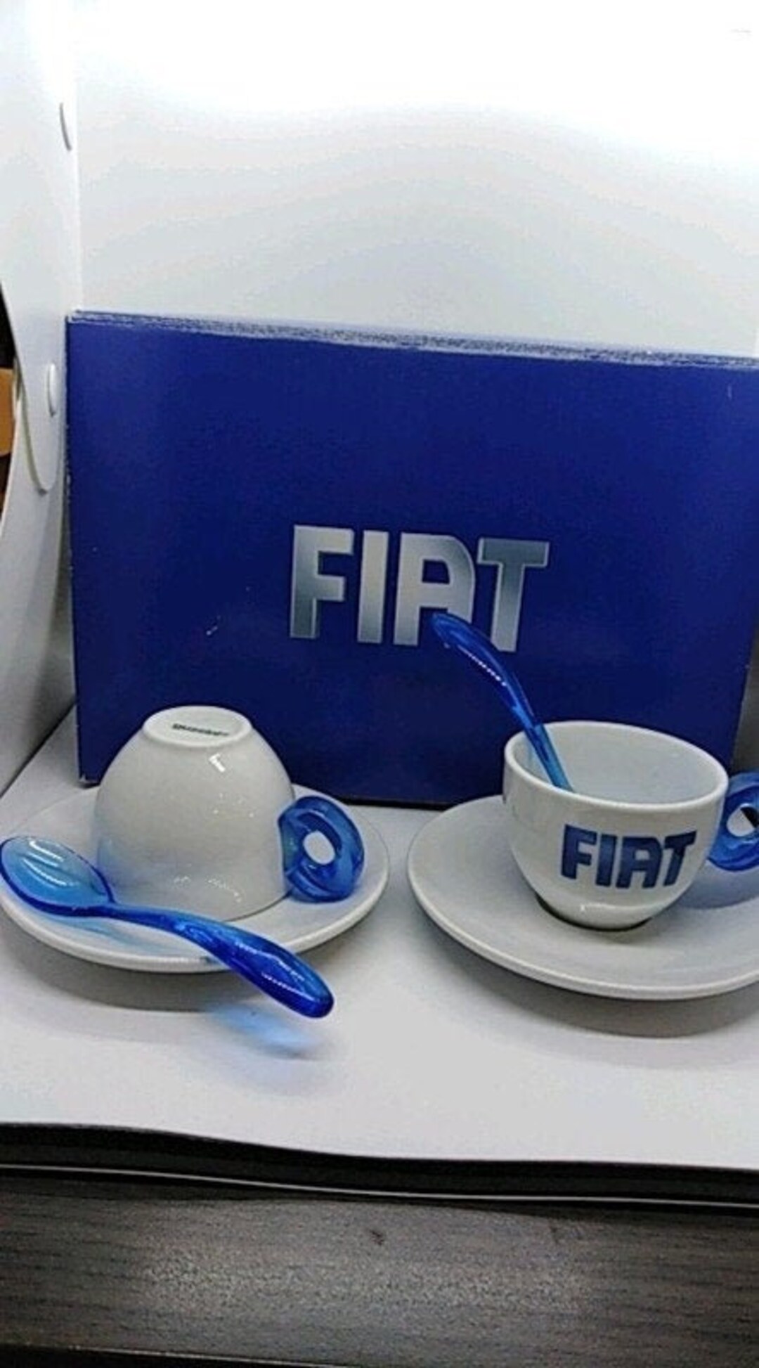 GUZZINI Set of 2 Coffee Cups With Saucer and Spoon FIAT Logo ...