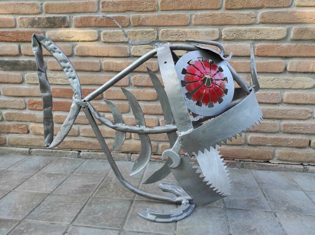 Fish Sculpture by F-lor Da Fer - Recycled Iron Contemporary Artwork ...