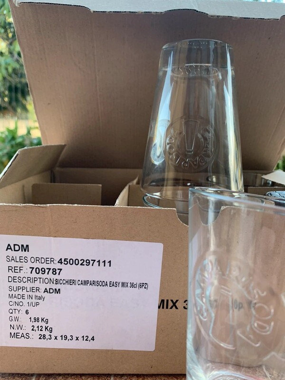 Set of 6 Campari Soda Milano Vintage Glasses Aperitif Tumbler Made in ...