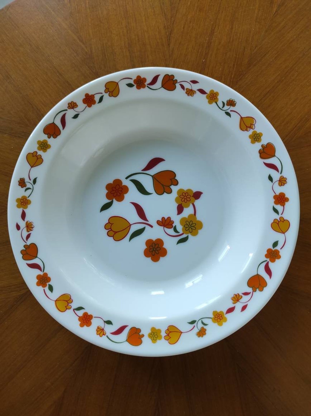 ARCOPAL 6 Soup Plates Orange Blossom and Tulip Collection Vintage ...