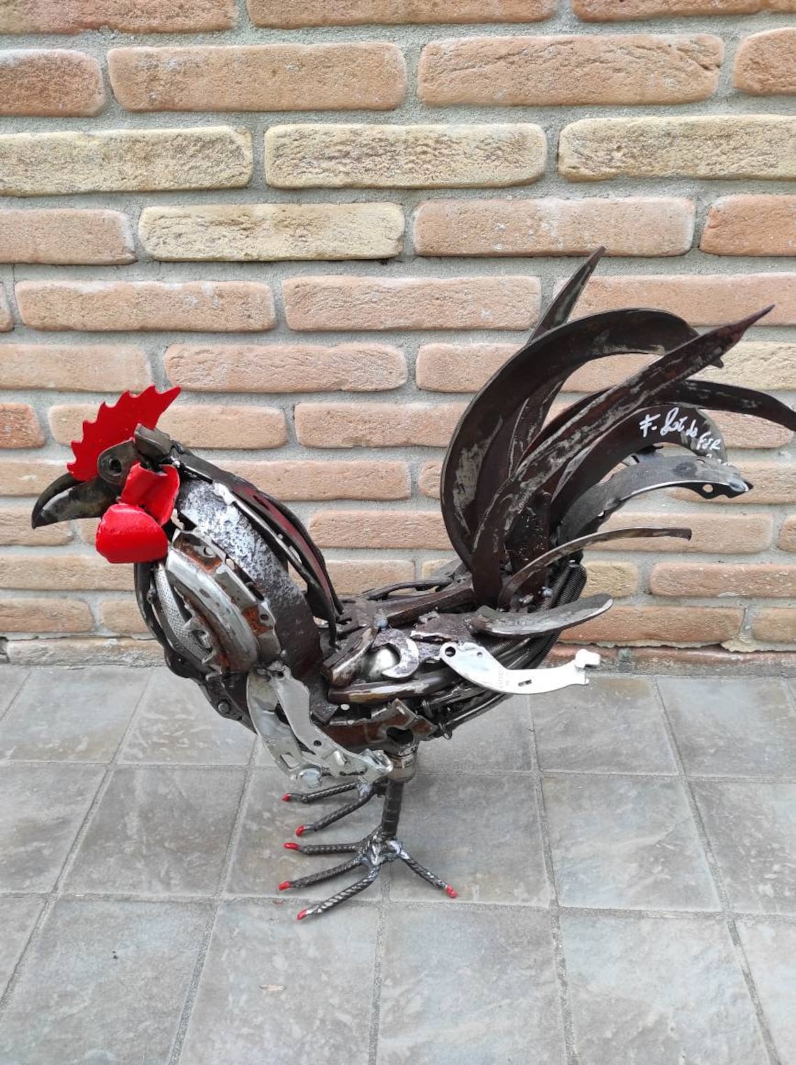 Artwork Black Rooster by F-lor Da Fer - Loris Farolfi - Recycled Iron ...
