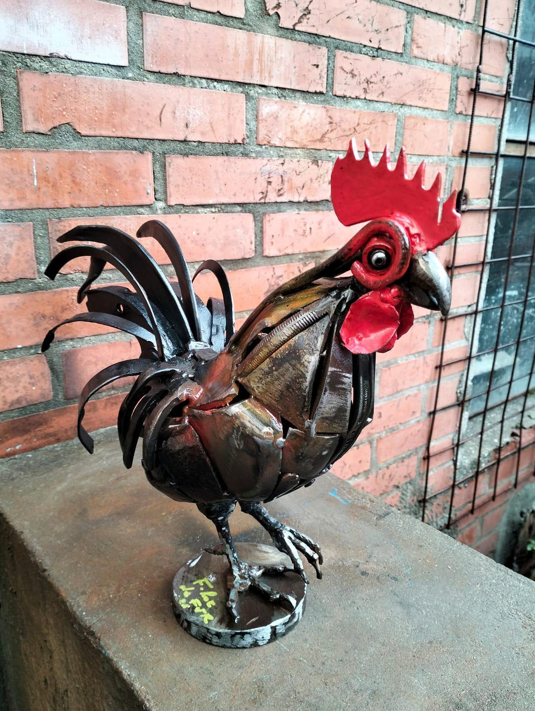 Rooster Sculpture Artwork by Flor Da Fer - Scrap Metal Art Made in ...