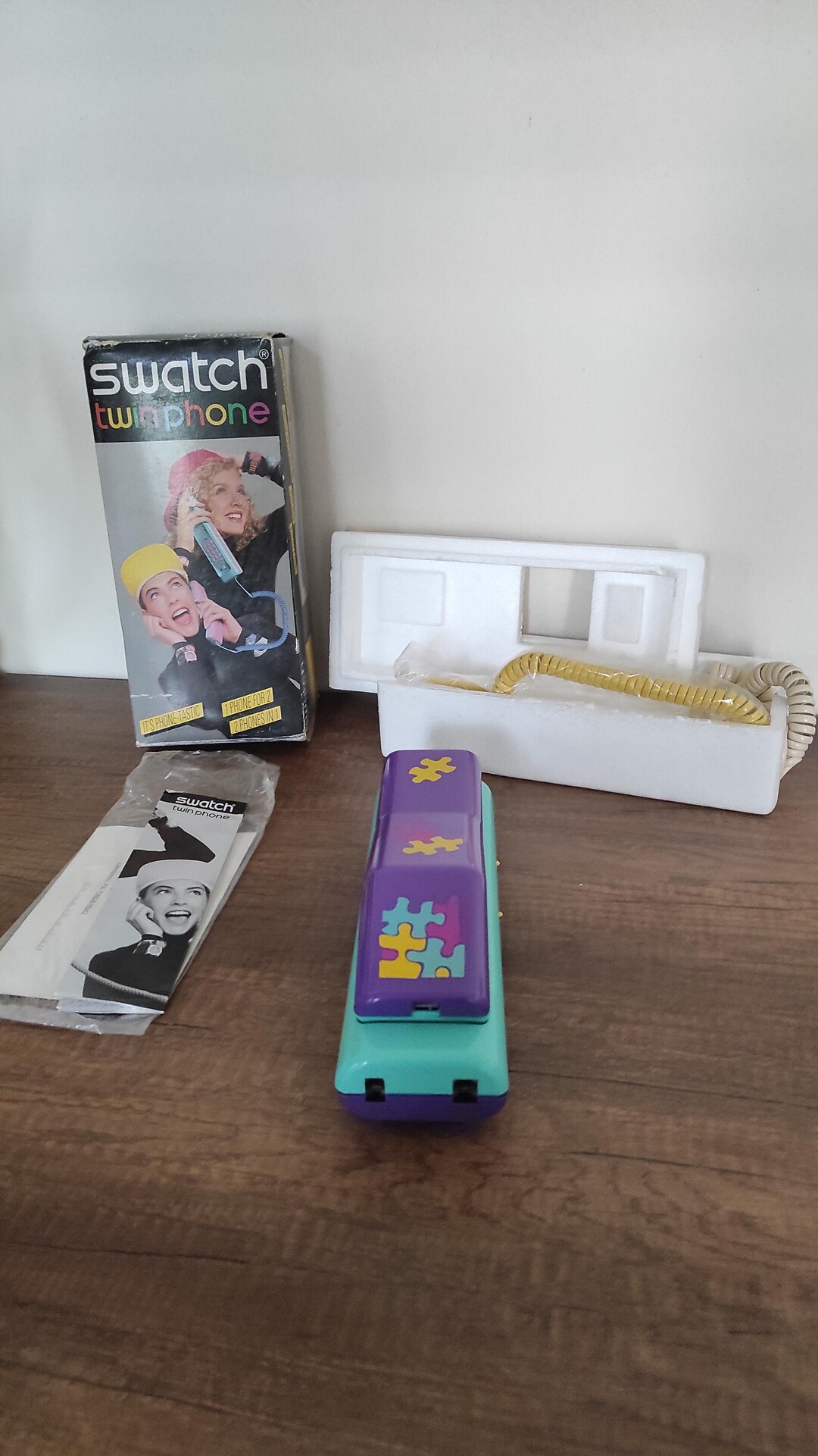 SWATCH 1989 Puzzle Landline Phone, Super Design - Memphis Milano Style ...