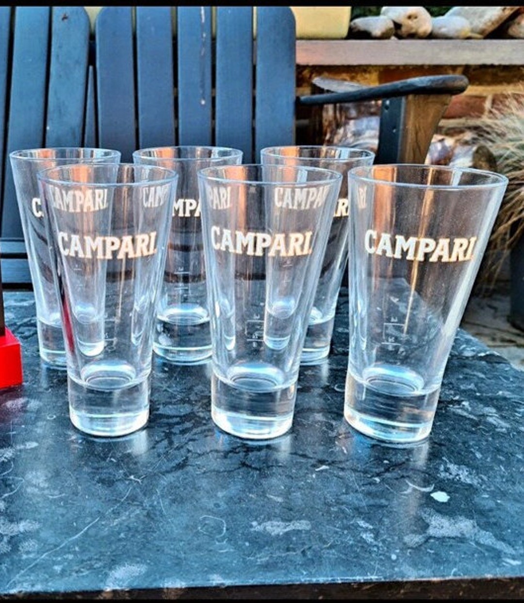 Set of 6 Campari Milano Vintage Glasses - Aperitif Tumbler Made in ...
