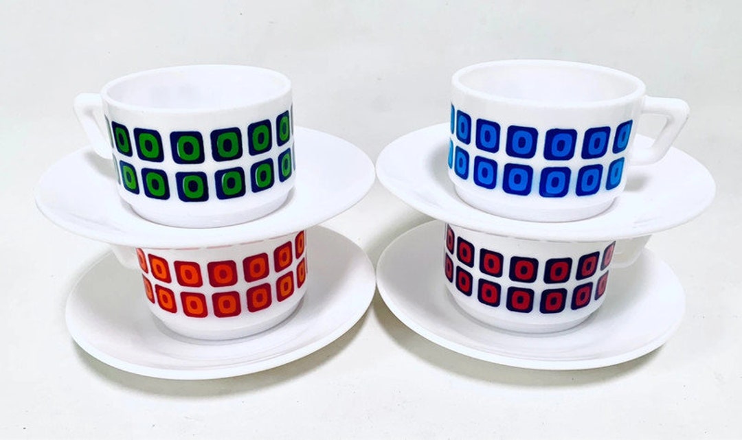 Arcopal Mugs Square Collection - Vintage Design From the 1980s Made in ...