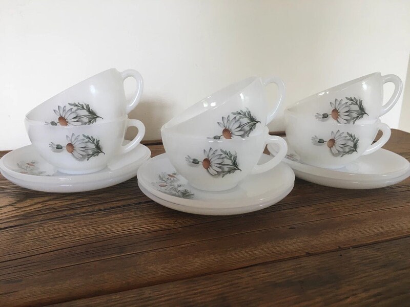 ARCOPAL Set of 6 Coffee Cups With Saucer Margherita Collection - Etsy