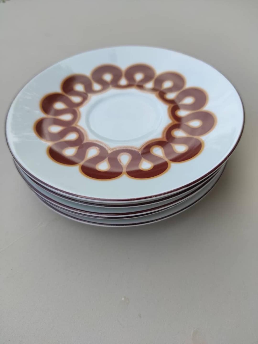 SCHIRNDING Bavaria 5 Saucers for Cups 70s Vintage Design - Etsy