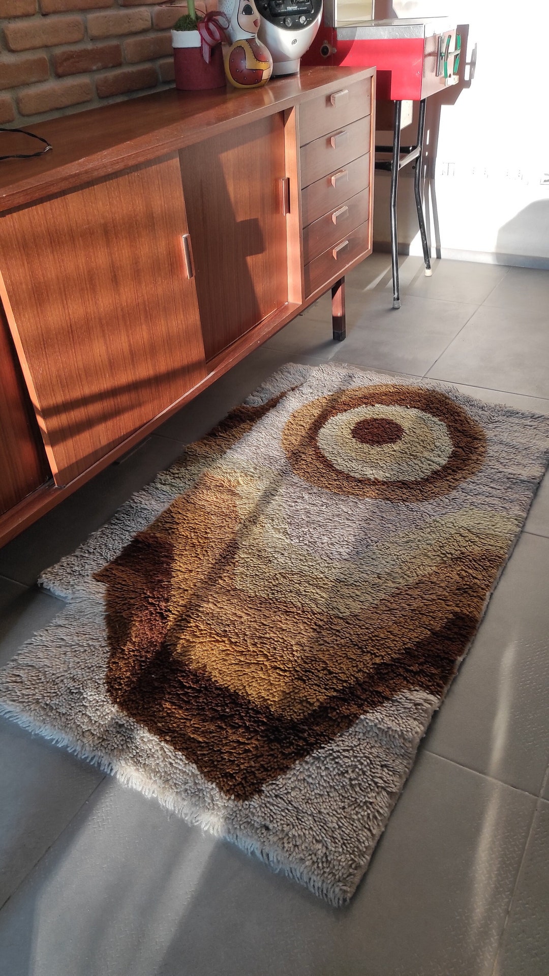 Vintage Home Rug Design 1970 - Space Age Art Pop Art 70s - Platform ...