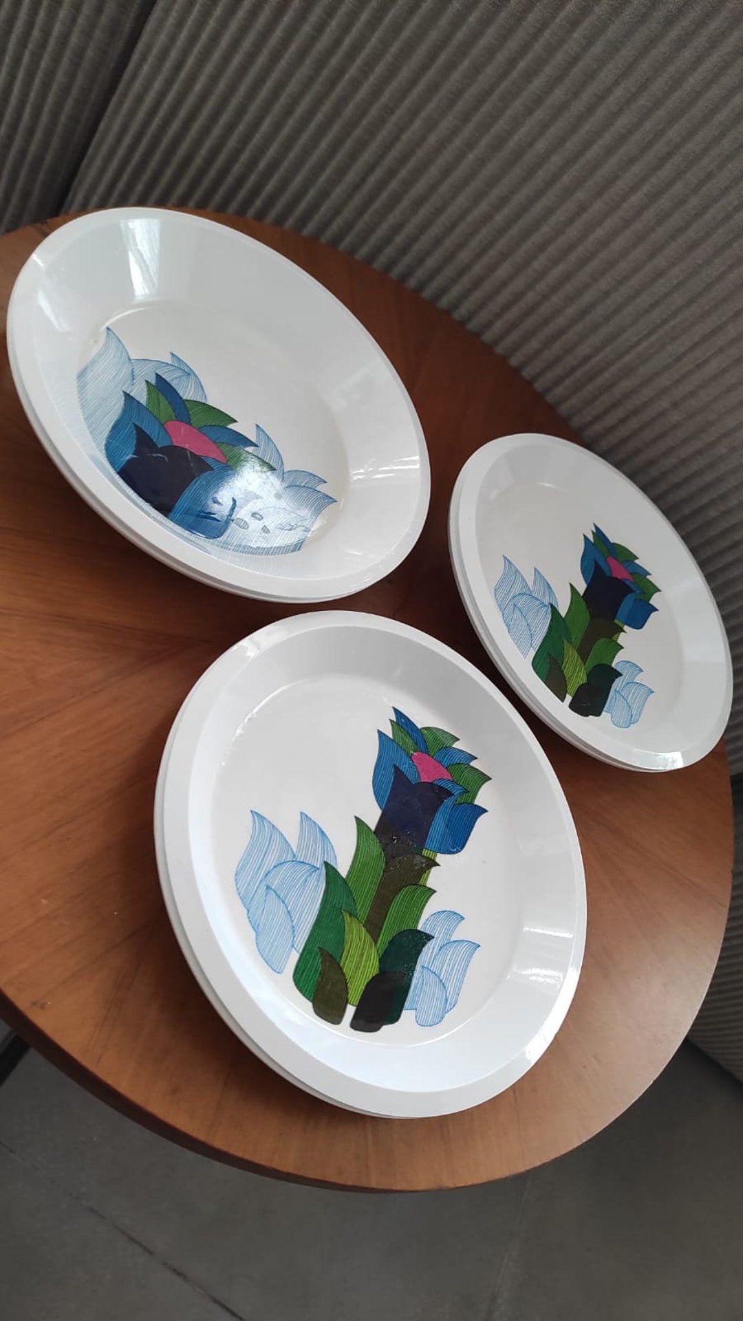 Melamina Style 6 Vintage Design Plates From the 1970s Made in Italy ...