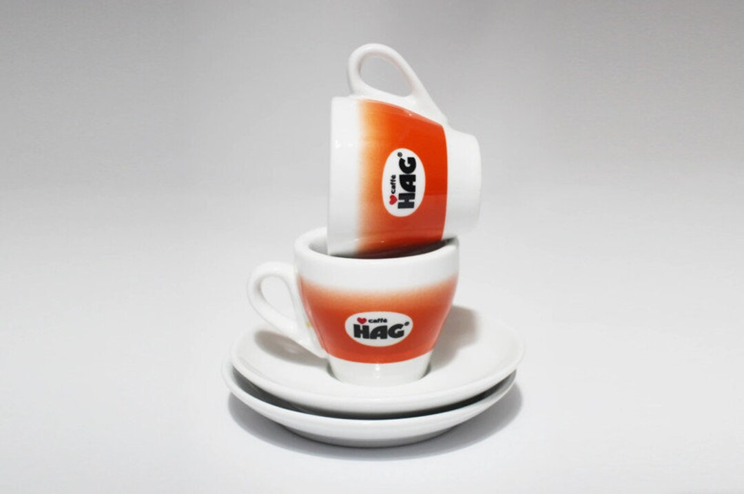2 HAG Coffee Cups, Porcelain, Vintage Design From the 1980s, Made in ...