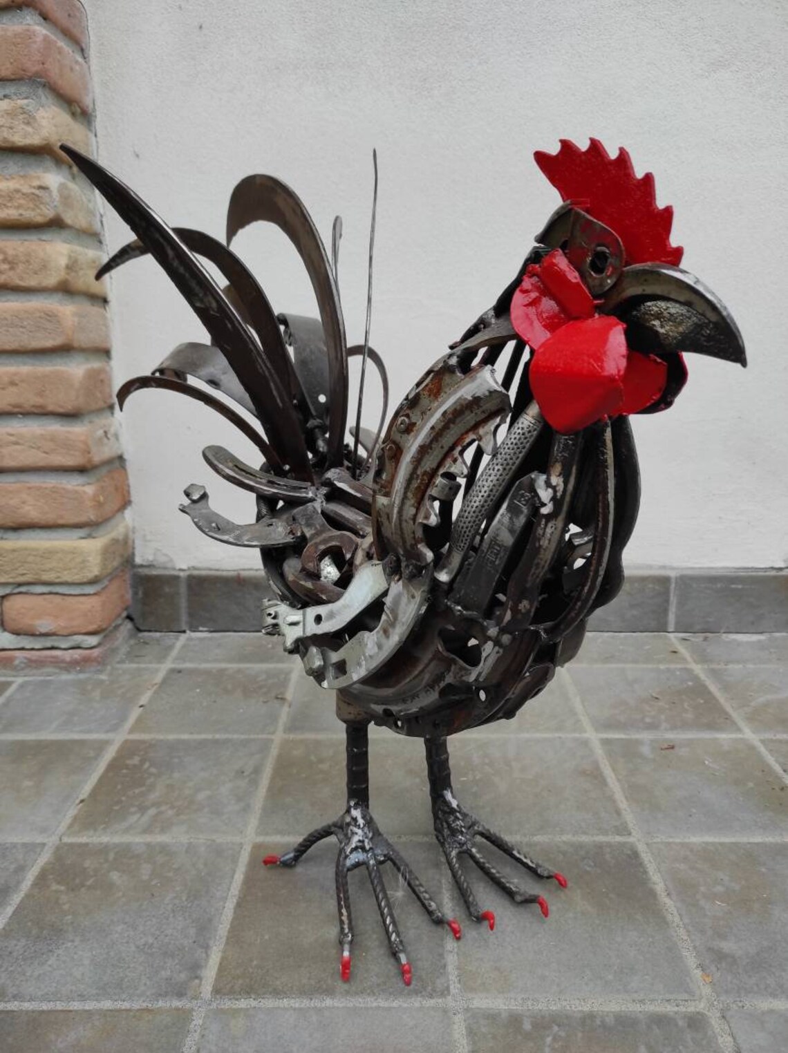 Artwork Black Rooster by F-lor Da Fer - Loris Farolfi - Recycled Iron ...