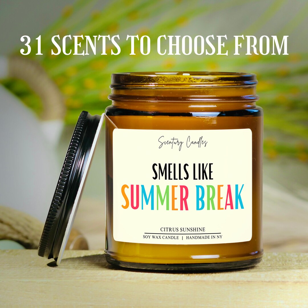 Smells Like Summer Break Teacher Gift Candle, Summer Vacation Teacher ...