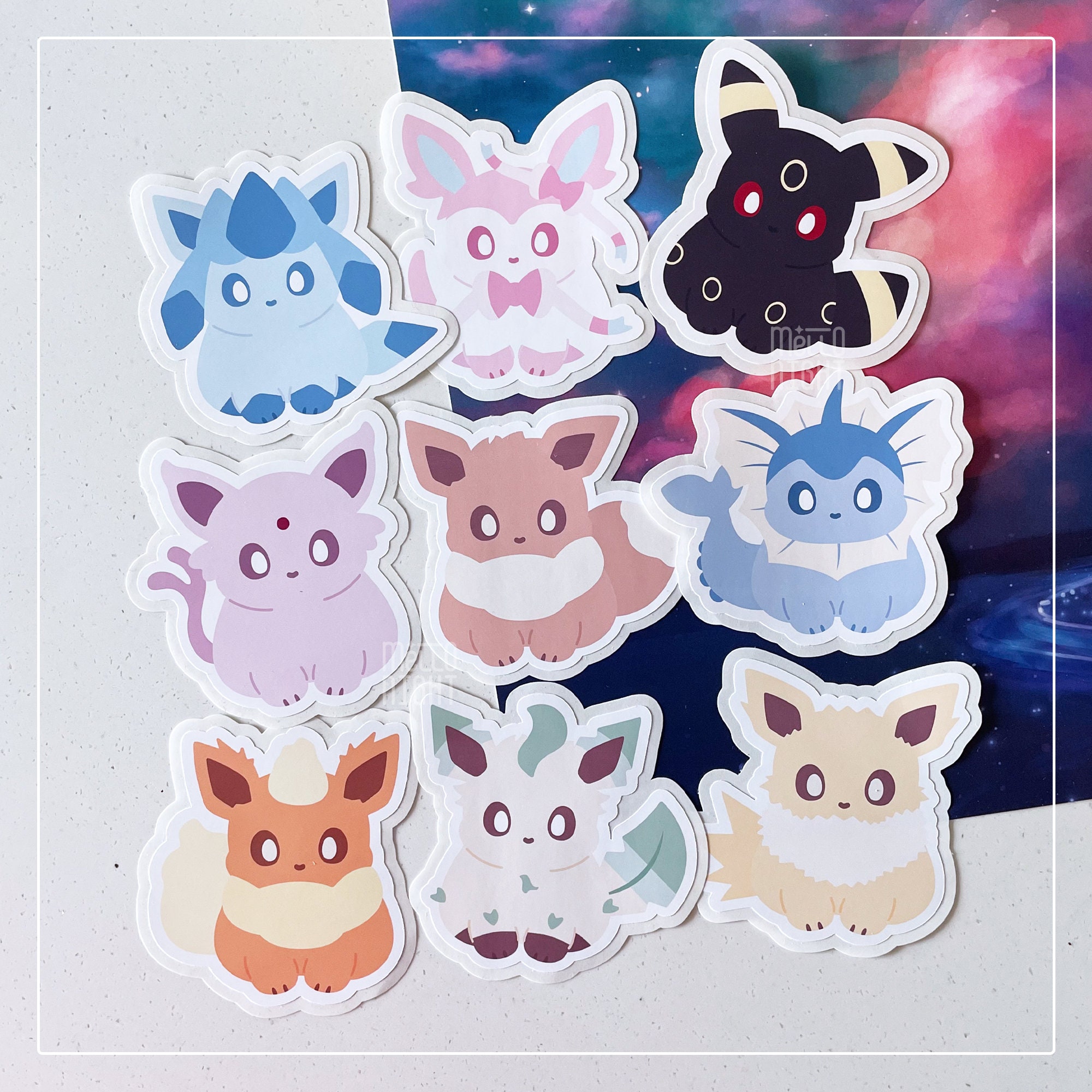 EEVEELUTIONS SERIES Stickers Pokemon Eevee Stickers Vinyl Glossy Die ...