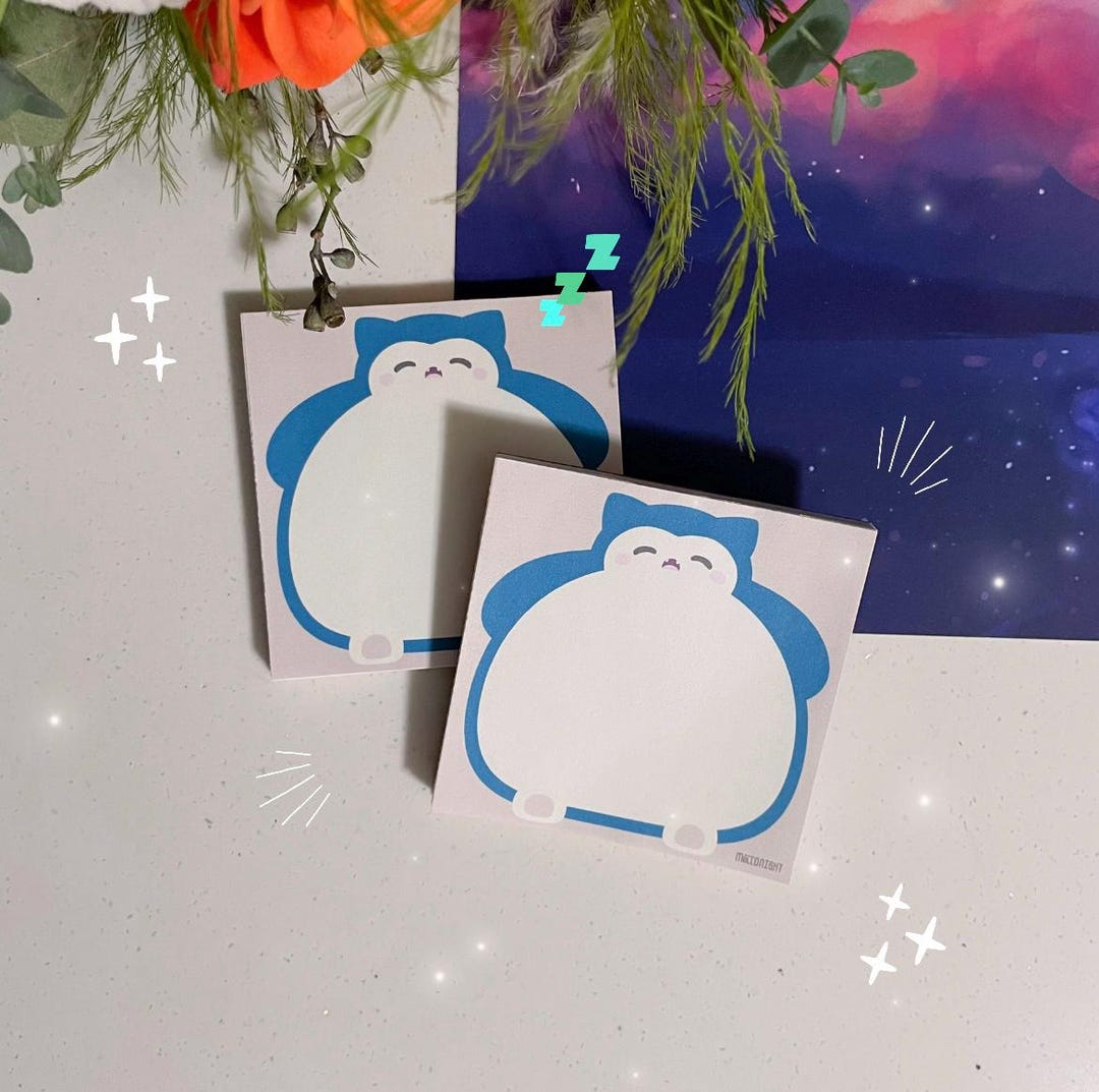 Snorlax Handmade Memopads | Pokemon Snorlax Notepads | Cute Kawaii ...